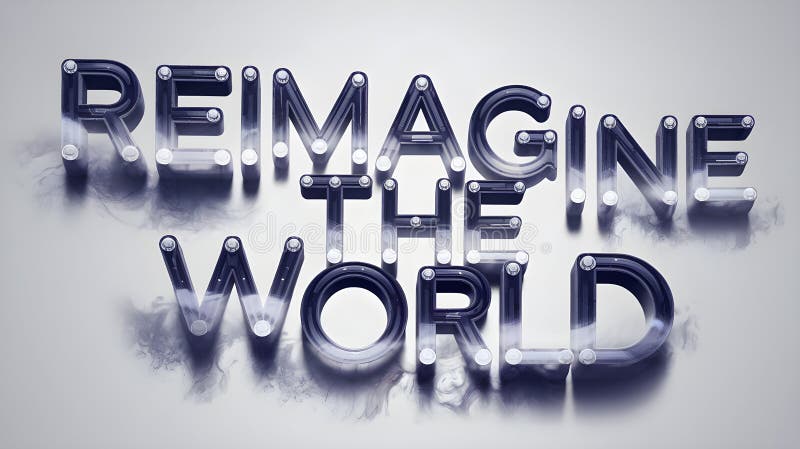 Futuristic Text Design Featuring Reimagine the World Stock Illustration ...