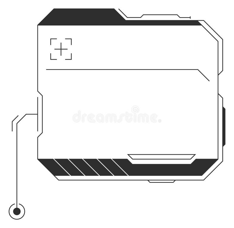 Futuristic Text Frame. Digital Hud Black Line Style Stock Illustration ...
