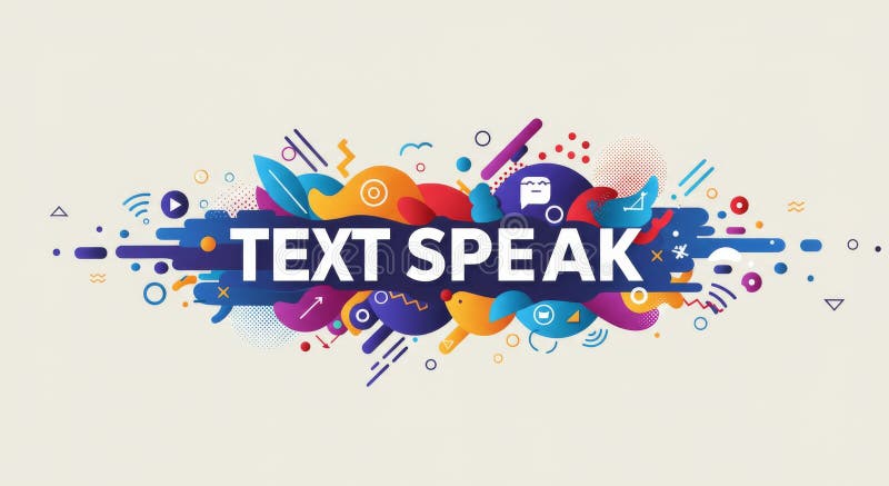 Futuristic Text Speak Typography with Abstract Digital Elements Stock ...