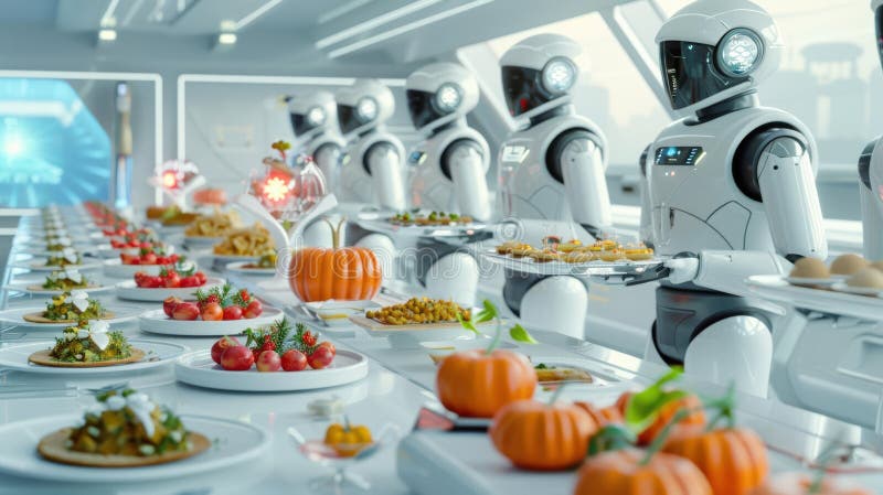 A Futuristic Thanksgiving Dinner with Advanced Technology, Holographic ...
