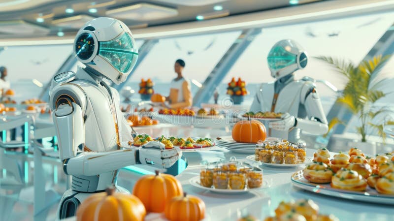 A Futuristic Thanksgiving Dinner with Advanced Technology, Holographic ...