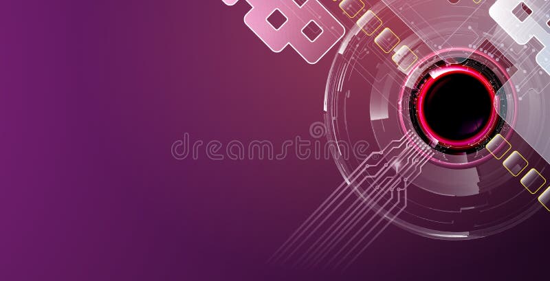 Futuristic Theme Abstract Background with Purple Colors Stock Vector ...