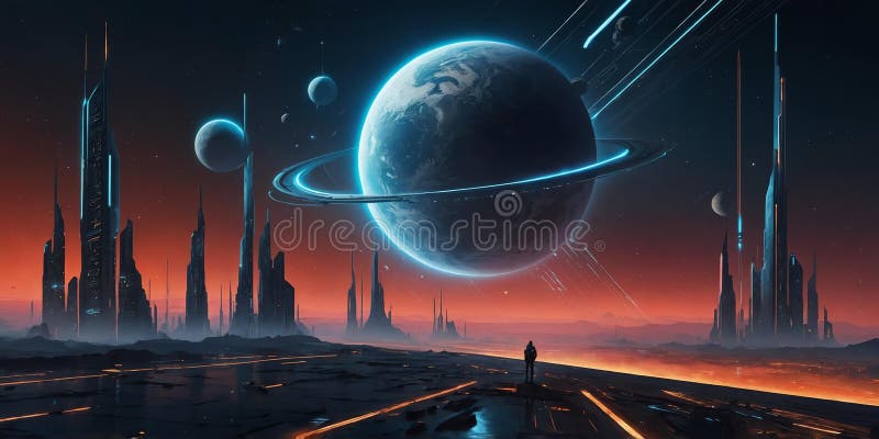 Futuristic Themed Flat Banner Ai Generated Stock Illustration ...