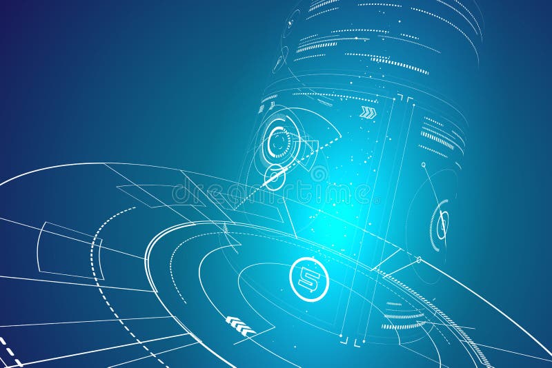 Futuristic Three-dimensional Interface, Abstract Graphic Design. Stock ...