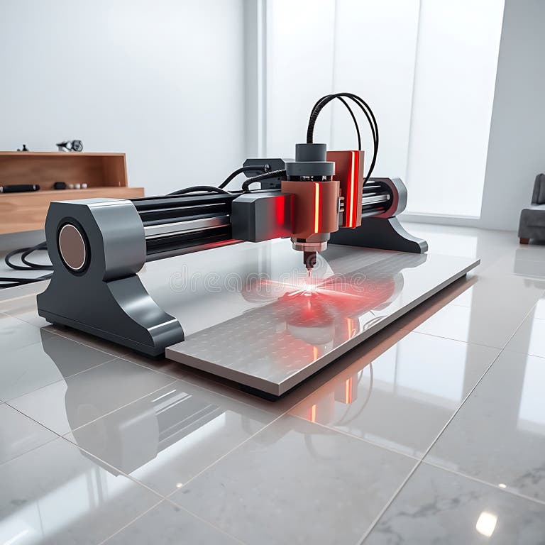 A Futuristic Tile Cutter with a Laser Guided Cutting System Cutting ...