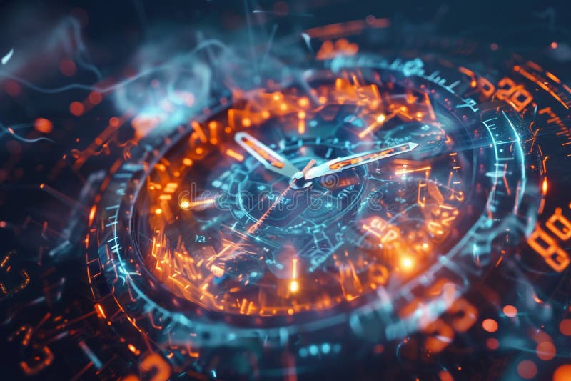 Futuristic Timepiece stock illustration. Illustration of tech - 351031644