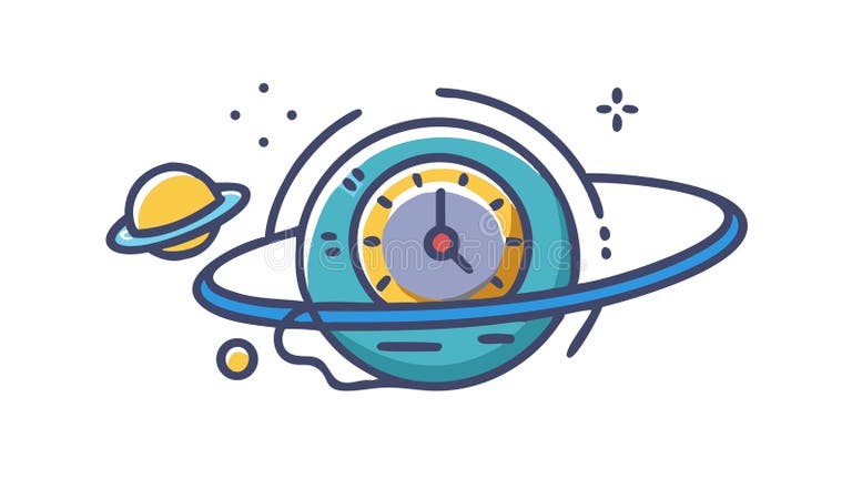 Futuristic Timepiece with Planetary Orbit Elements, Vector Design ...