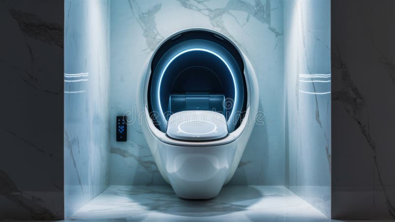 A Futuristic Toilet with a Glowing Light in the Bowl, AI Stock Image ...