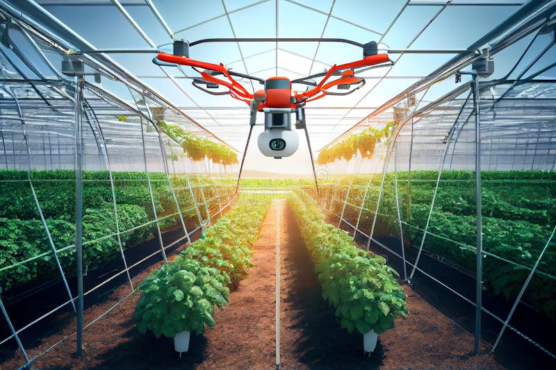 Futuristic Tomato Greenhouse with Working Robots. Generative AI ... Futuristic Tomato Greenhouse with Working Robots. Generative AI ...