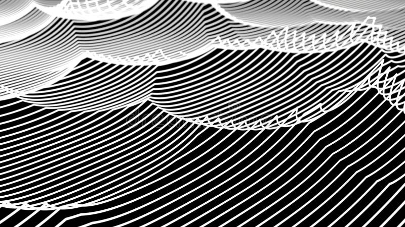 Futuristic Topographic Map with Curving White Lines - Modern Design ...
