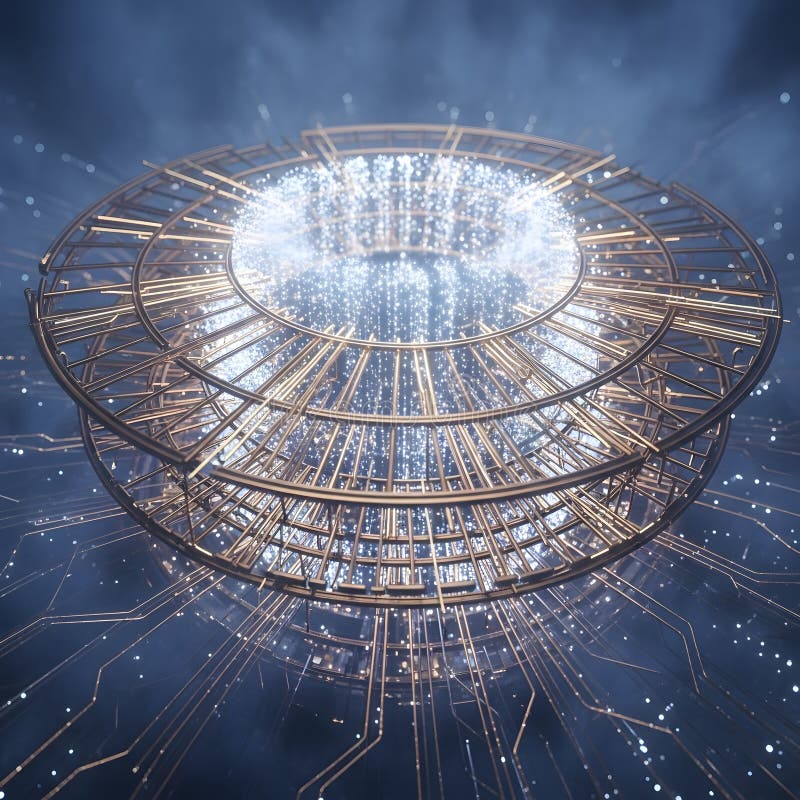 Futuristic Toroidal Structure with Glowing Data Particles and Intricate ...