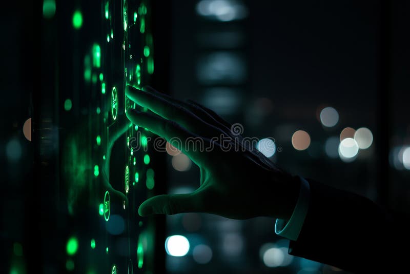 Futuristic Touch Interaction Concept Stock Illustration - Illustration ...