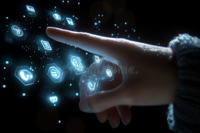 Futuristic Touch Interface Concept Stock Illustration - Illustration of ...