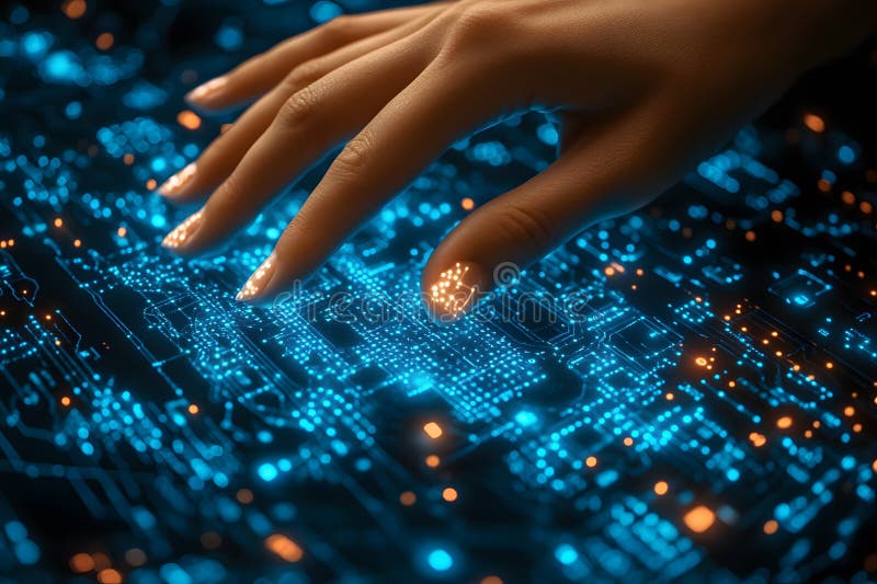 Futuristic Touch Interface Exploring Advanced Digital Technology in ...