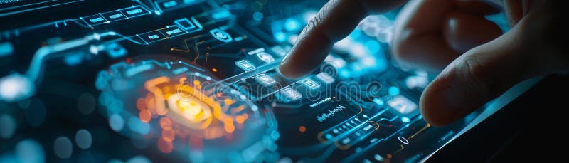 Futuristic Touch Interface Interaction Stock Illustration ...