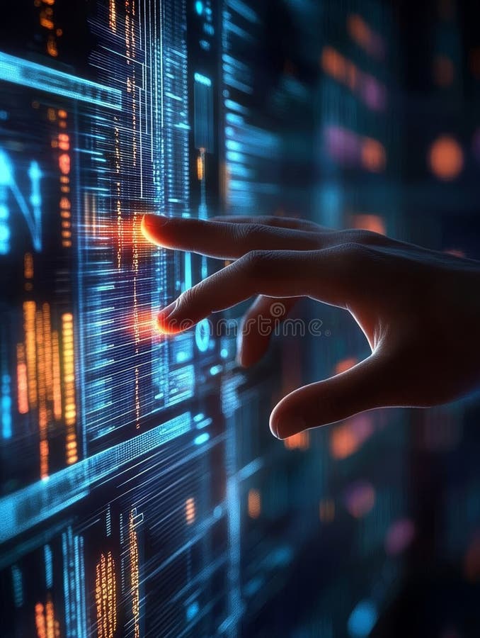 Futuristic Touch Interface Seamlessly Navigating through Digital ...
