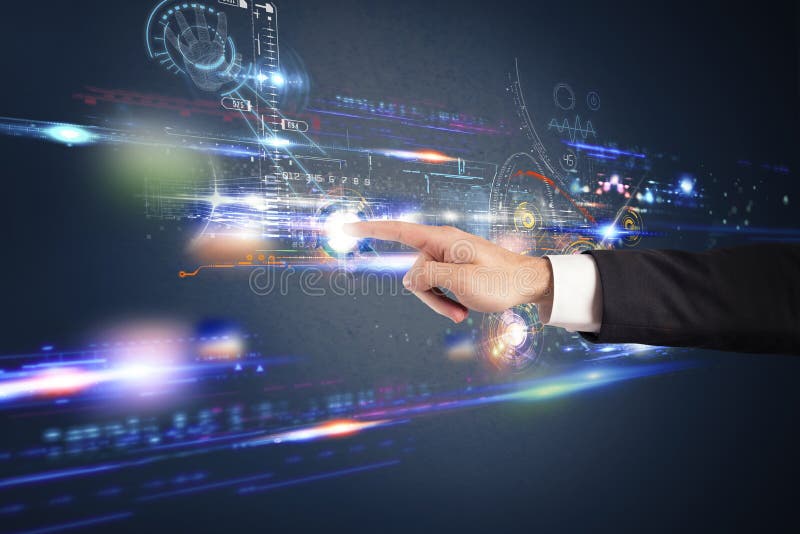 Futuristic Touch Screen Interface Stock Photo - Image of communication ...