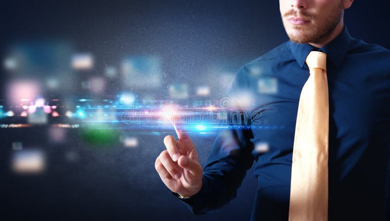 Futuristic Touch Screen Interface Stock Photo - Image of communication ...