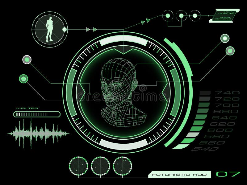 Futuristic Touch Screen User Interface HUD Stock Illustration ...