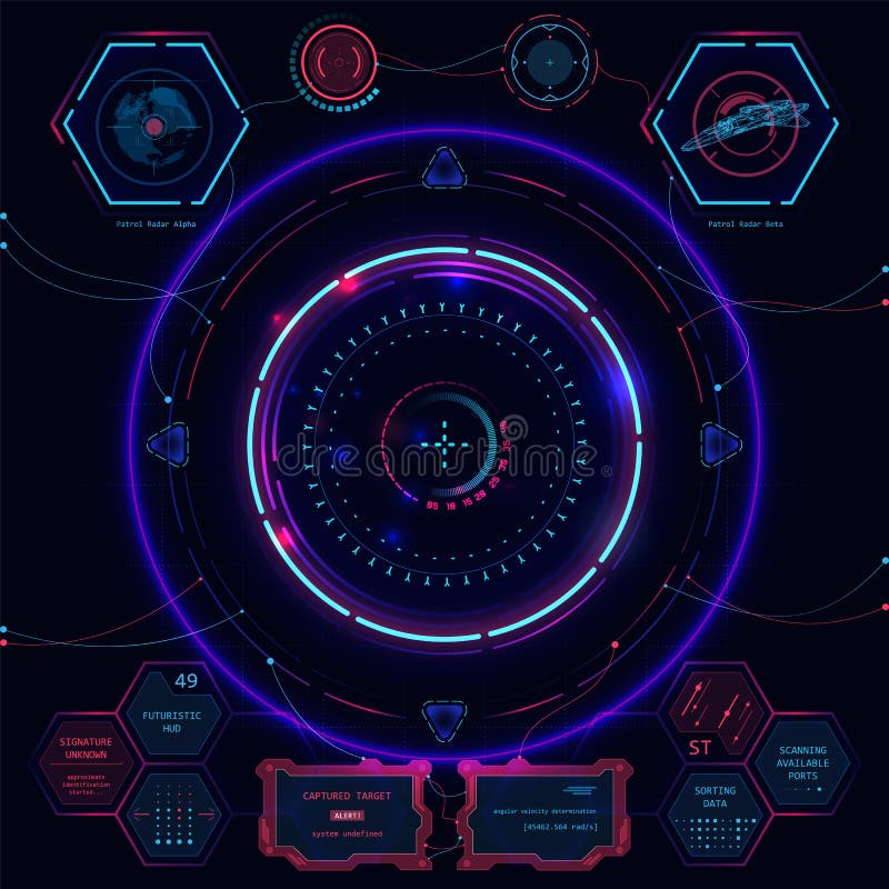 Futuristic Touch Screen User Interface HUD. Vector Illustration Stock ...