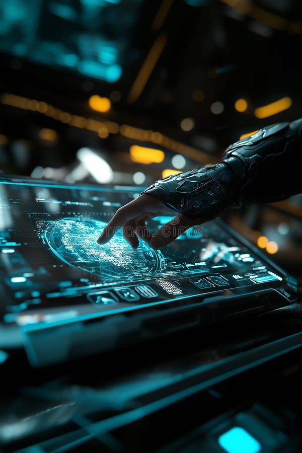 Futuristic Touchscreen Interface Stock Illustration - Illustration of ...