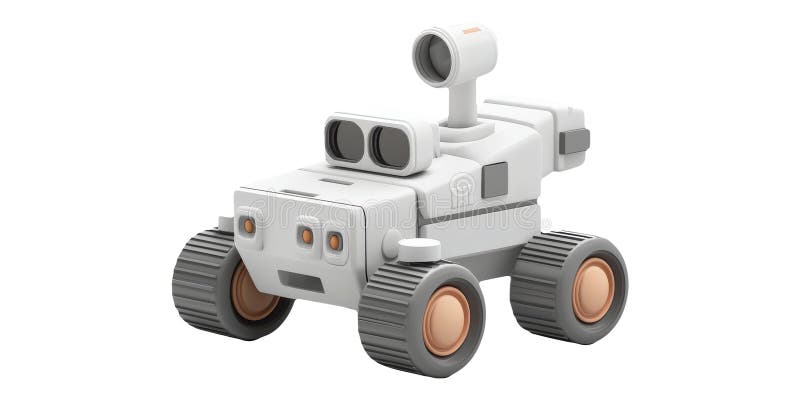 Futuristic Toy Rover Robot with Camera on Top Isolated on Transparent ...