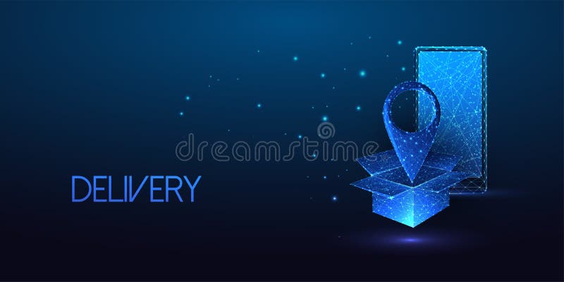 Futuristic Tracking Online Delivery Concept with Glowing Smartphone ...