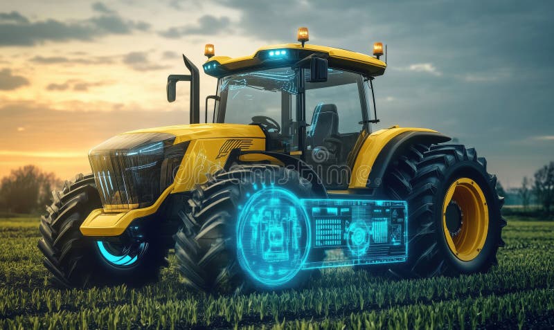 Futuristic Tractor with Digital Technology, Showcasing Advanced ...