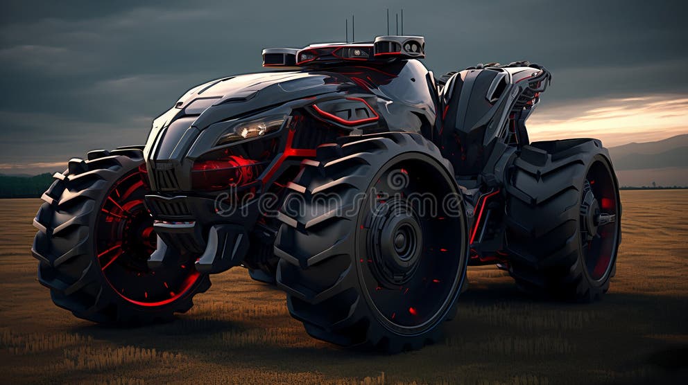 Futuristic Tractor Hyperrealistic 3D-Style Concept Stock Illustration ...