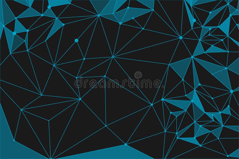 Futuristic Traiangle Design. Line and Dot Connection. Neural Grid ...