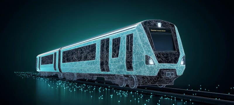 Futuristic Train, Electric Passenger Express on Railway, Public ...