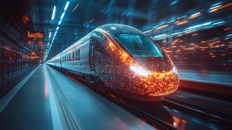 Innovative Smart Train Showcasing Advanced Logistics and Transportation ...