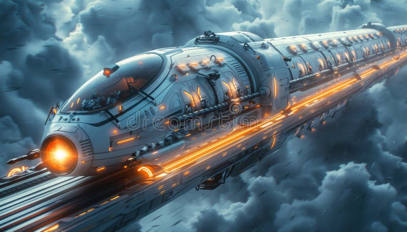 A Futuristic Train is Flying through the Sky by AI Generated Image ...