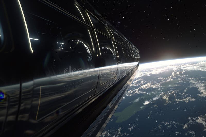 A Futuristic Train is Flying through Space with Generative AI Stock ...