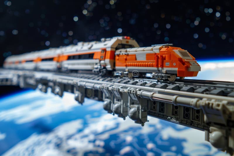 A Futuristic Train is Flying through Space with Generative AI Stock ...