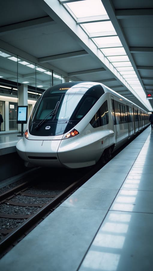 Futuristic Train at Modern Transit Station Architecture Transportation ...