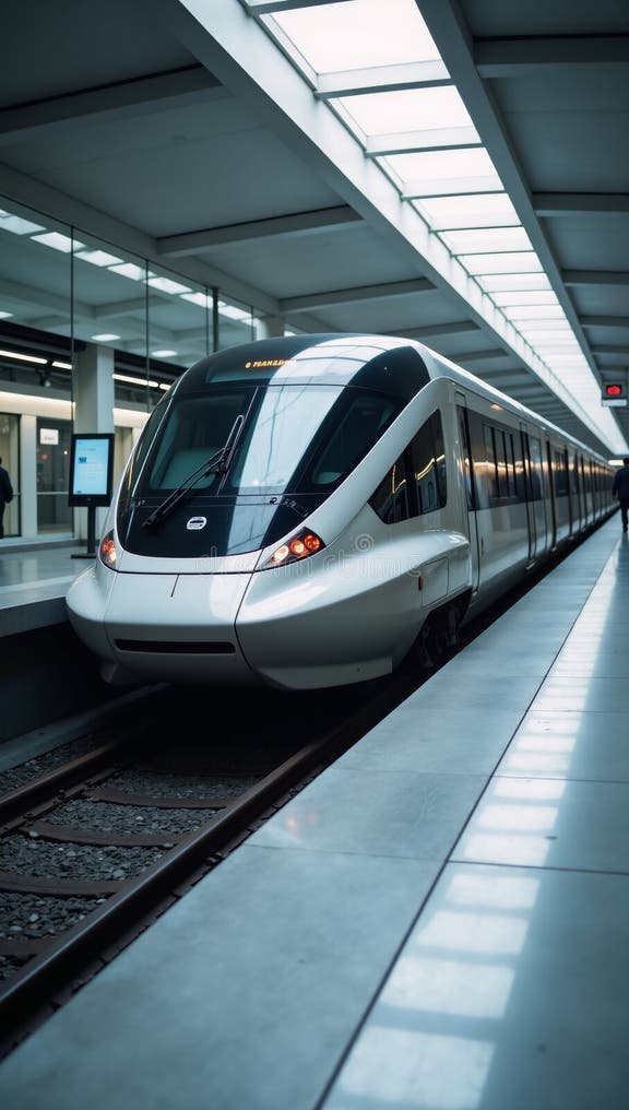 Futuristic Train at Modern Transit Station Architecture Transportation ...