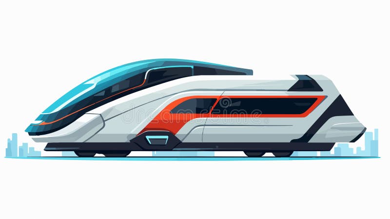 Futuristic Train Sleek Design Flat Vector Modern Stock Vector ...