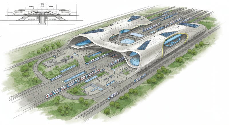 Futuristic Train Station Concept with a Unique, Aerodynamic Design ...