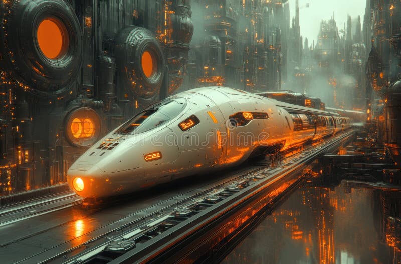 A Futuristic Train Station Featuring Advanced Train Technology and Sci ...