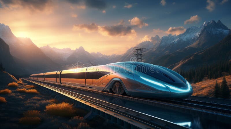 Futuristic Train on Track: a Hyper-realistic Masterpiece of High-speed ...