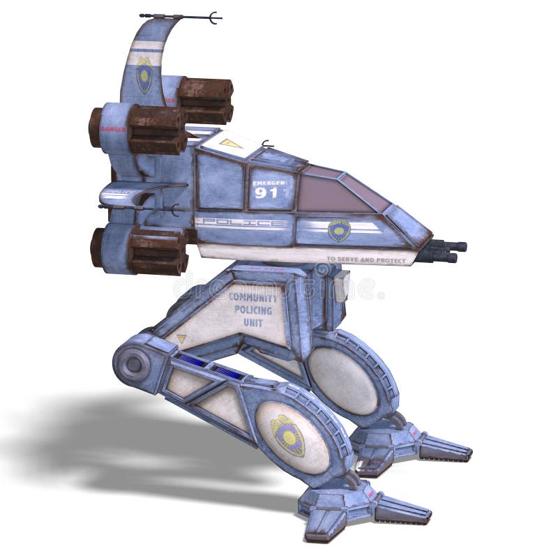 Futuristic Transforming Scifi Robot and Spaceship Stock Illustration ...