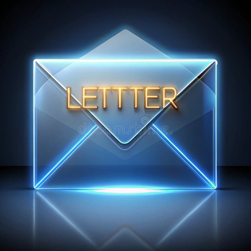 Transparent Glowing Envelope with Floating Letter Inside Stock ...