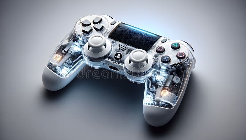 Futuristic Transparent Game Controller Showcasing Internal Components ...