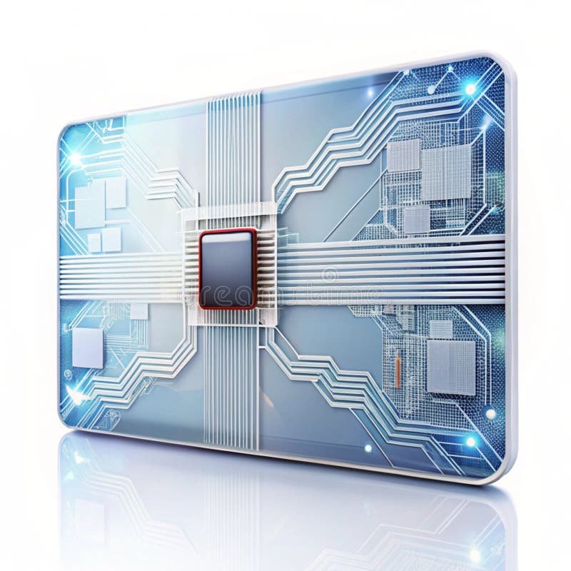 Futuristic Transparent Gift Card with Digital Chip Stock Illustration ...