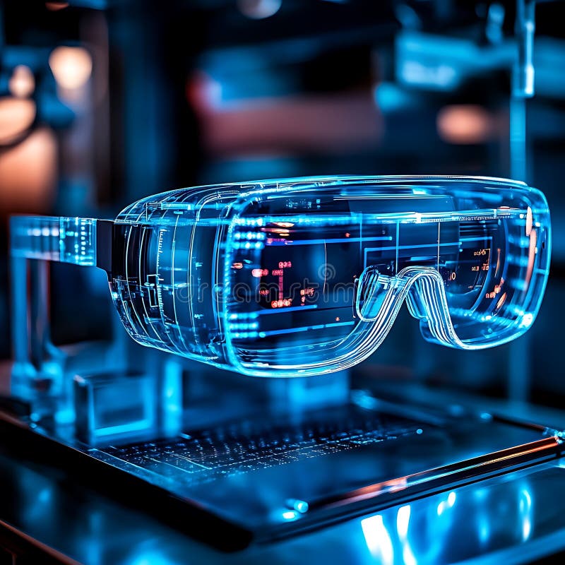Futuristic Transparent Glasses with Digital Interface Visualization ...