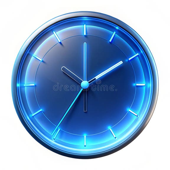 Transparent Glowing Clock with Animated Time Changes Stock Illustration ...