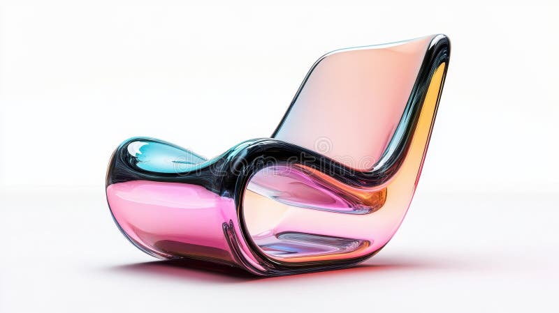 Futuristic Transparent Lounge Chair with Gradient Colors Stock ...