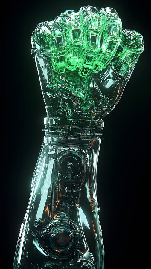 Futuristic Transparent Robotic Hand Stock Illustration - Illustration ...