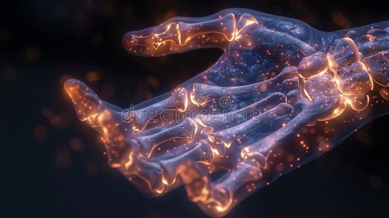 Futuristic Transparent Robotic Hand with Glowing Circuits and Intricate ...